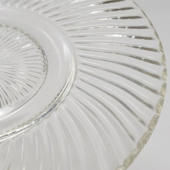 Dining | Vintage Vtg Clear Depression Glass Ribbed Saucer Pressed W ...